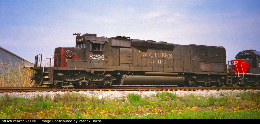 SP 8296 SD40T-2 wheezes its way westward into CSX Gentilly Yard New Orleans Early 1995